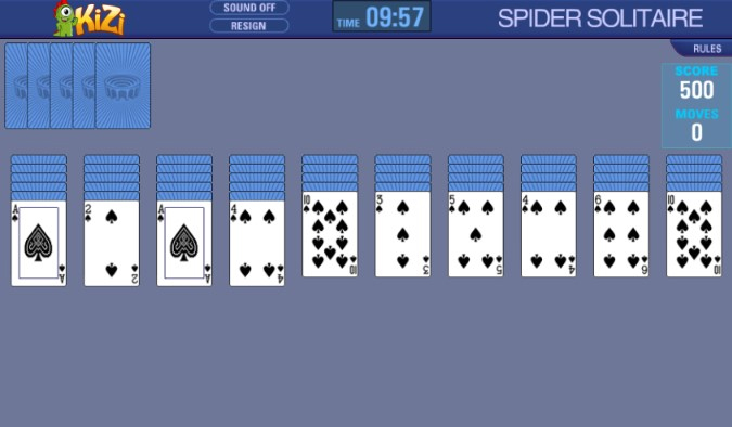 Spider Solitaire 🕹️ Spil Gratis på Play123